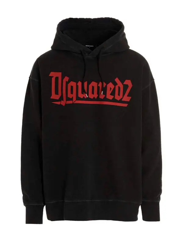 Dsquared2 Cotton Oversized Hoodie - Black