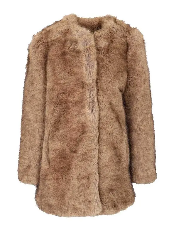 STAND STUDIO Sadie Faux Fur Jacket - Cream