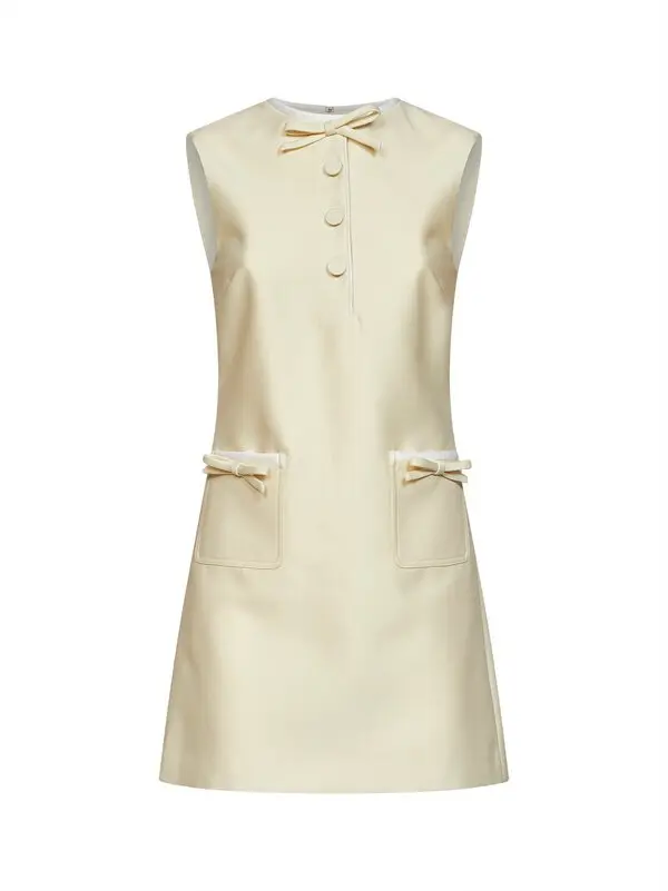 SELF-PORTRAIT Taffeta Mini Dress With Bows - Multicolor