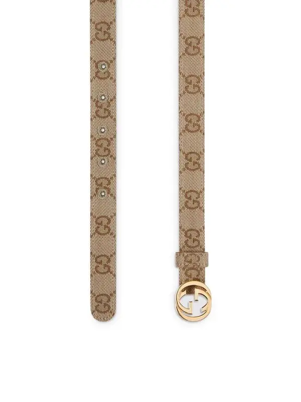 Gucci Thin Belt With Gg Cross Buckle - Multicolor