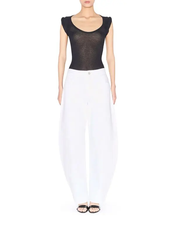 Alaïa Low-waisted Rounded Jeans - White