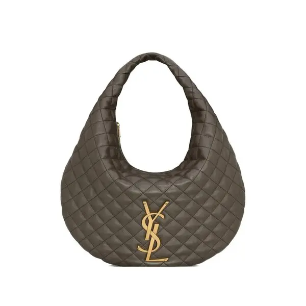 Saint Laurent Calf Leather Shoulder Bag - Gray