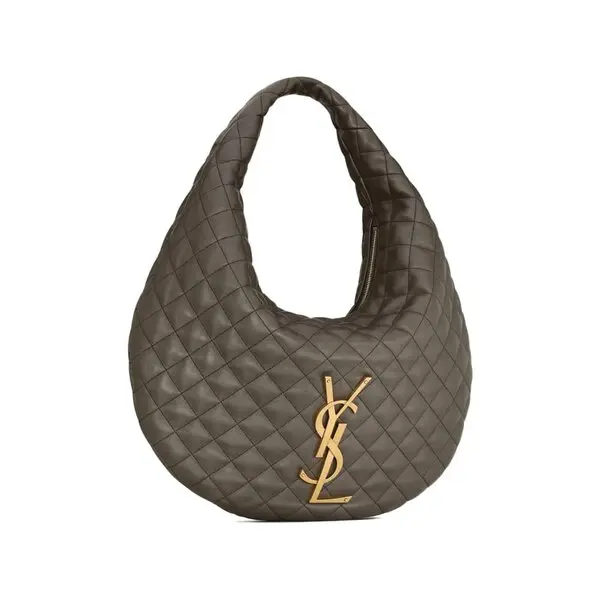 Saint Laurent Calf Leather Shoulder Bag - Gray