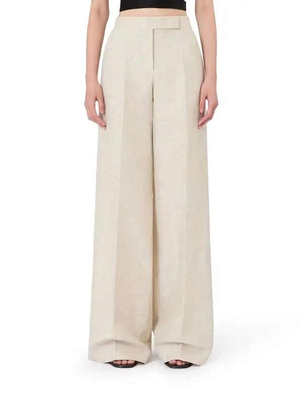 Max Mara Wide Linen Drill Trousers