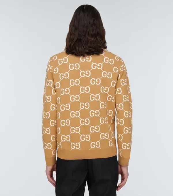 Gucci Gg Jacquard Wool Cardigan