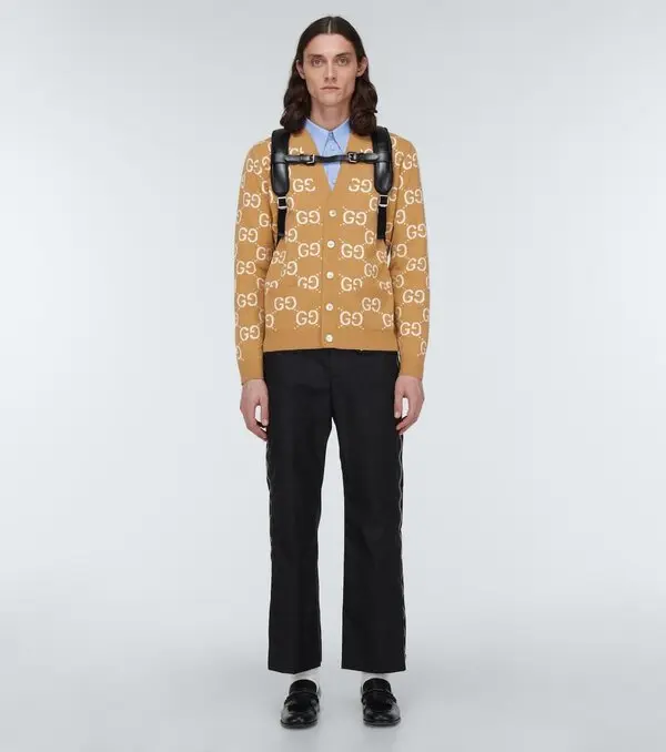 Gucci Gg Jacquard Wool Cardigan