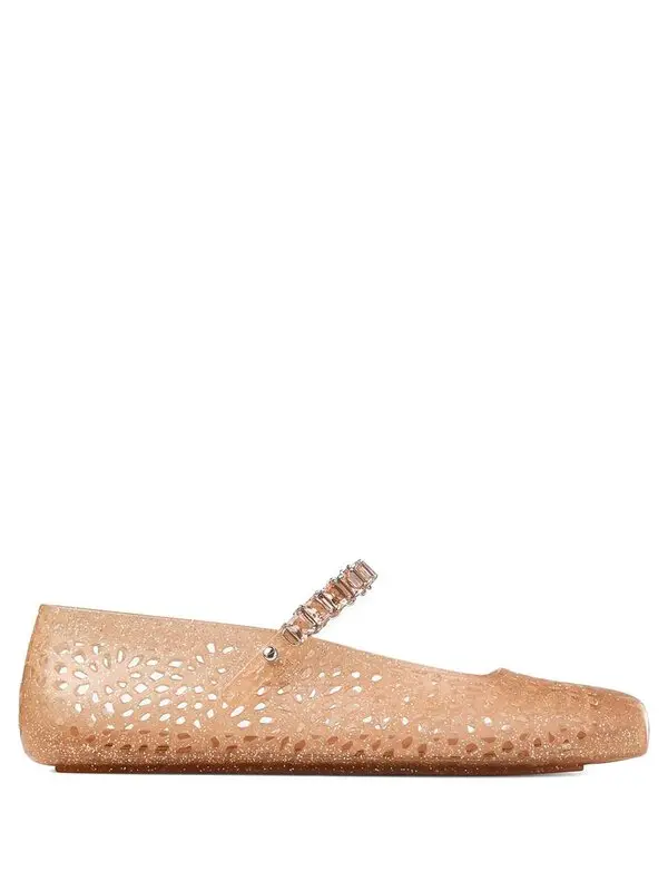 JIMMY CHOO Crystal Embellished Jelly Ballerina Flats - Multicolor