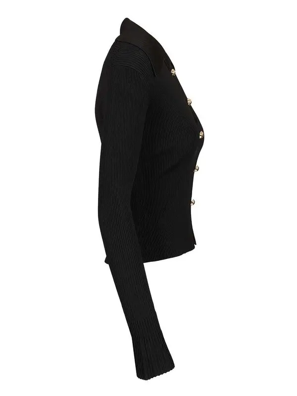 SELF-PORTRAIT Button-up Sweater - Black