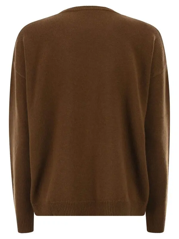 Max Mara Mxmterra Oversized Wool And Cashmere Jumper - Brown