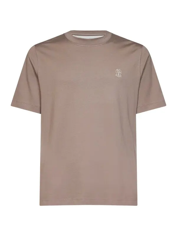 Brunello Cucinelli Rock Cotton Jersey Logo Crewneck T-shirt - Multicolor