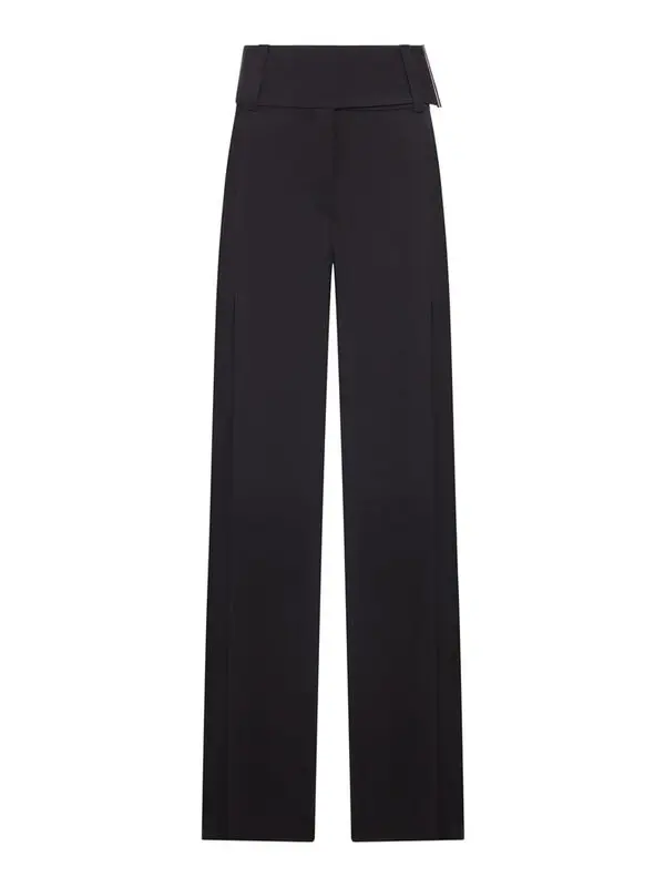 Sportmax Wide Satin Trousers - Black