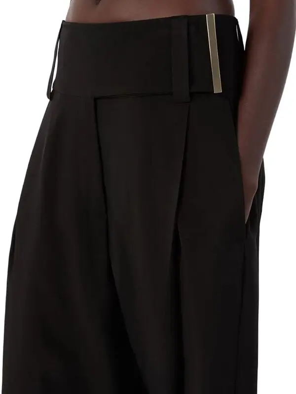 Sportmax Wide Satin Trousers - Black