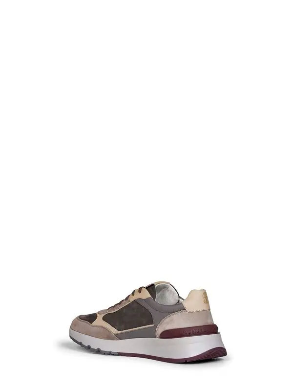 Brunello Cucinelli Anthracite Nubuck And Suede Sneakers
