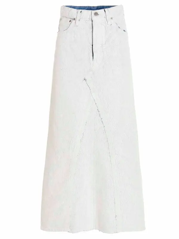 MAISON MARGIELA Bianchetto Denim Skirt - White