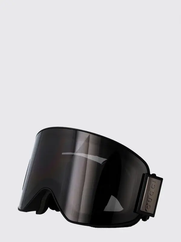 Gucci Acetate Ski Goggles With Engraved Logo And Adjustable Strap - Black
