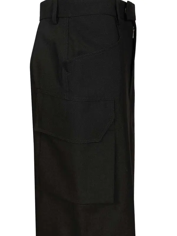 Rick Owens Firebanks Wool Midi Skirt - Black