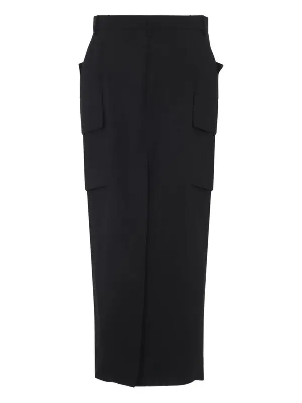 Rick Owens Firebanks Wool Midi Skirt - Black