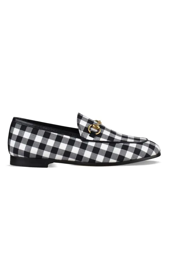 Gucci Gingham Fabric Loafers - Black