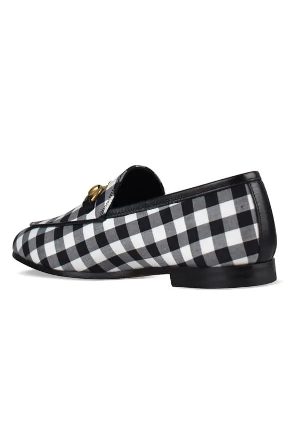 Gucci Gingham Fabric Loafers