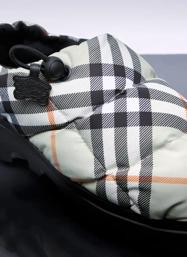 Burberry Check Nylon-blend Pillow Mule