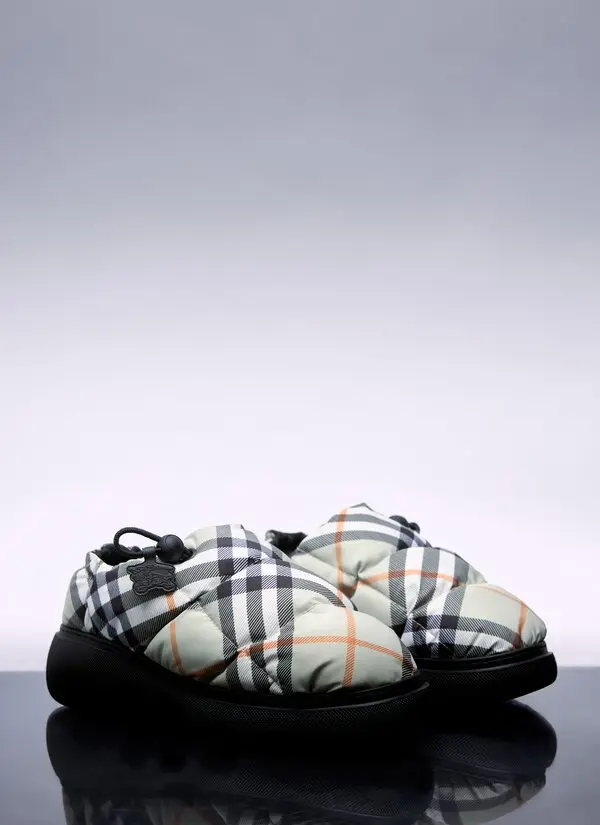 Burberry Check Nylon-blend Pillow Mule