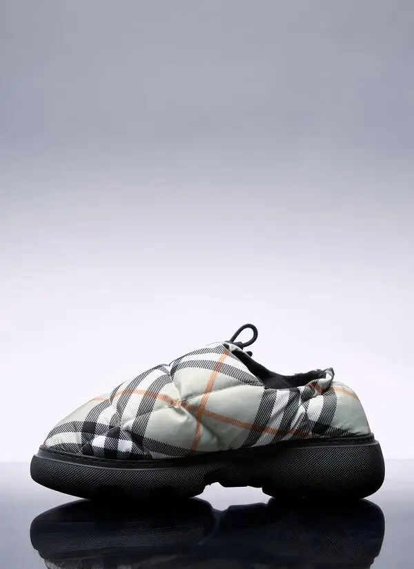 Burberry Check Nylon-blend Pillow Mule