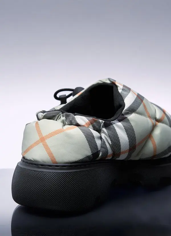 Burberry Check Nylon-blend Pillow Mule