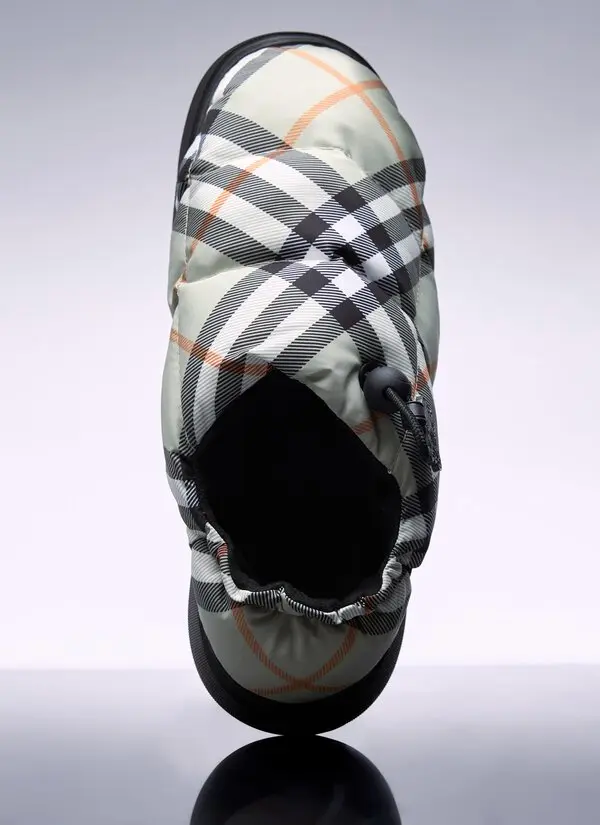Burberry Check Nylon-blend Pillow Mule