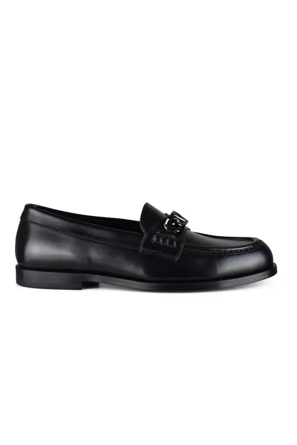 Valentino Garavani Smooth Leather Loafers - Black