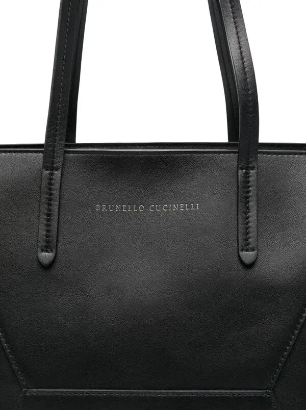 Brunello Cucinelli Leather Shopper Bag