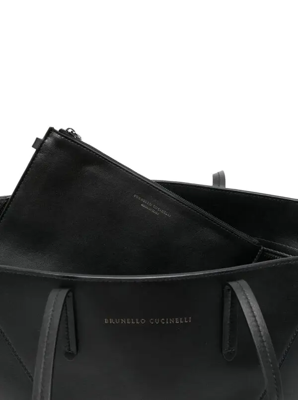 Brunello Cucinelli Leather Shopper Bag