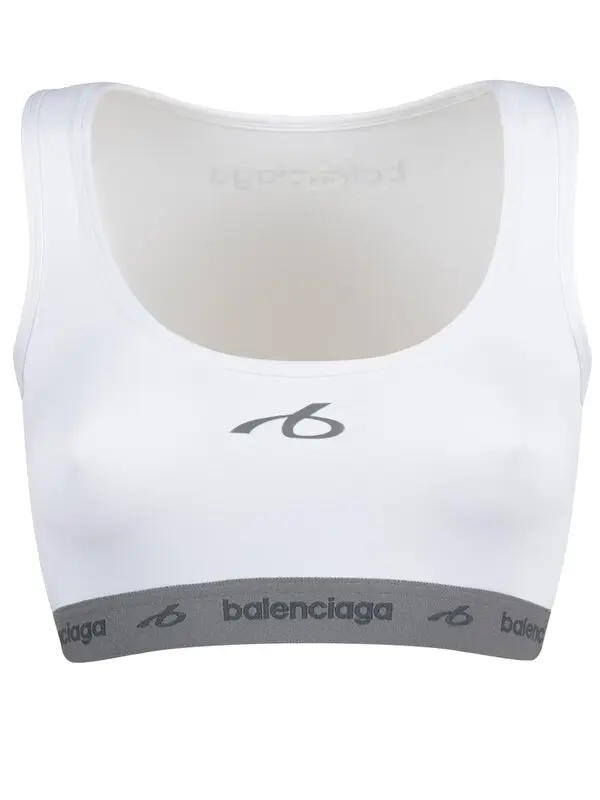 Balenciaga Techwear Bra Tank Top In Technical Fabric - White