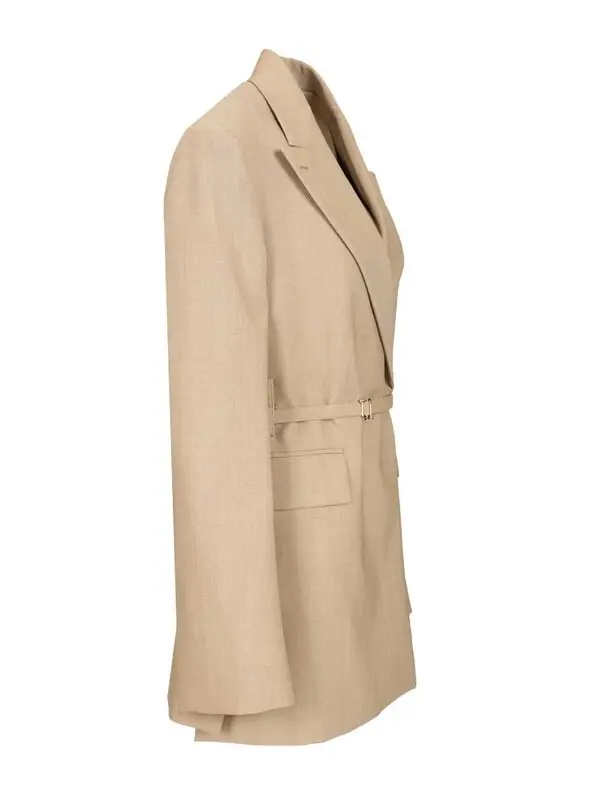 Sportmax Long Double-breasted Wool Blazer