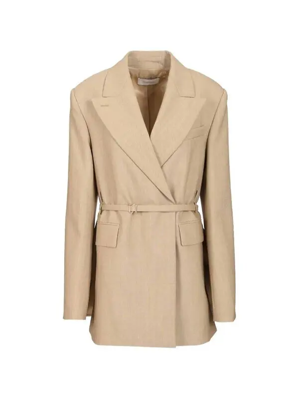 Sportmax Long Double-breasted Wool Blazer