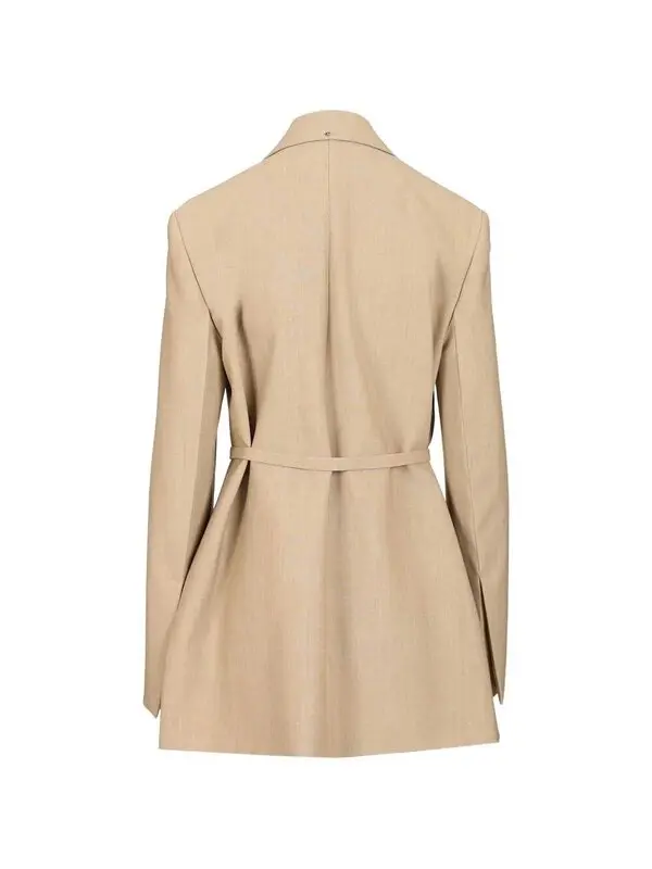 Sportmax Long Double-breasted Wool Blazer