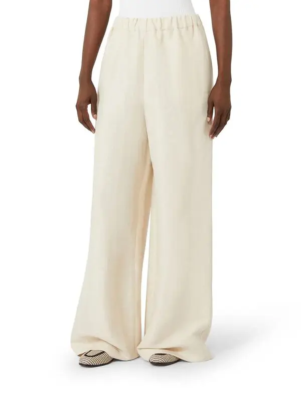 Max Mara Linen And Silk Trousers - Cream