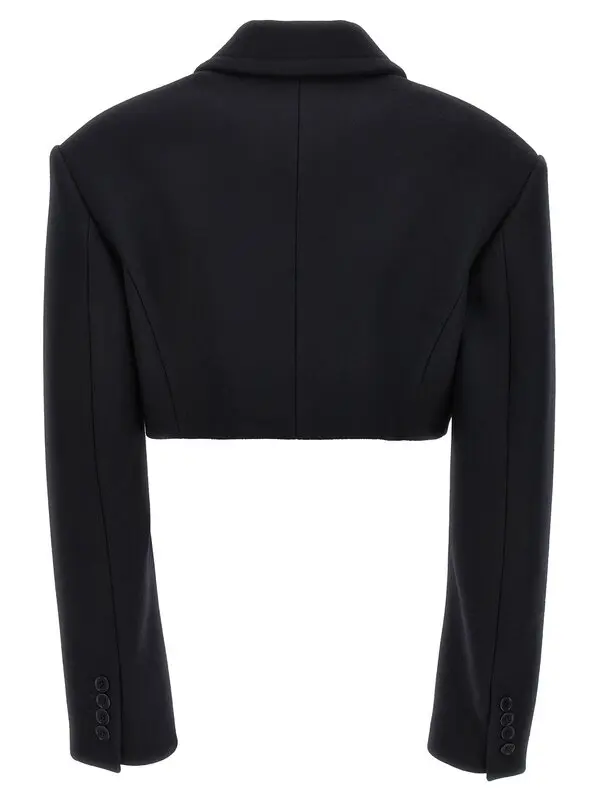 Stella McCartney Wool Cropped Jacket - Black