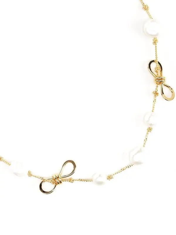 Marni Knotted Pearl Chain Necklace