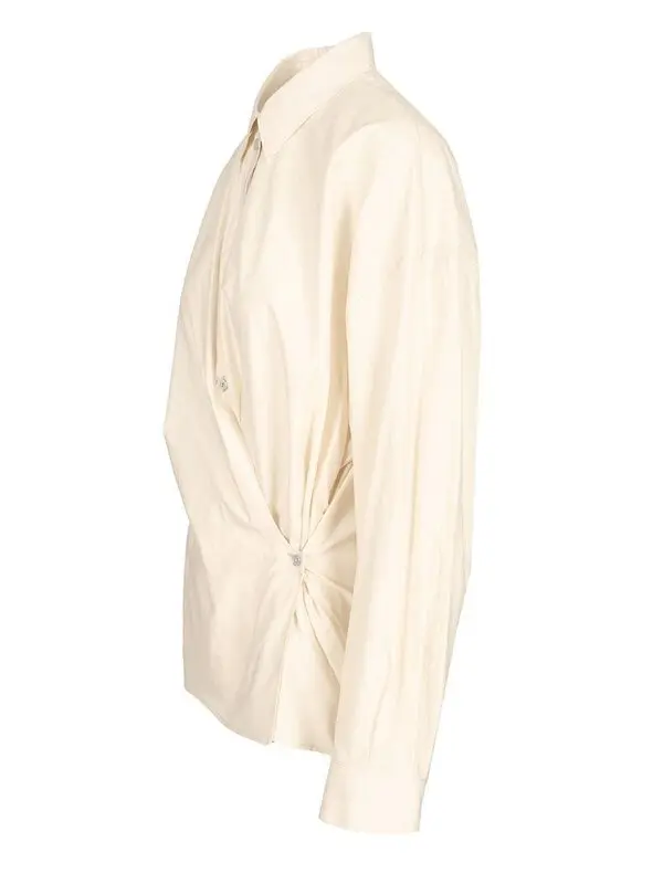 LEMAIRE Twisted Cotton And Silk Blend Shirt - White