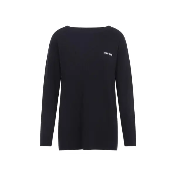 Miu Miu Boat-neck Sweater - Blue