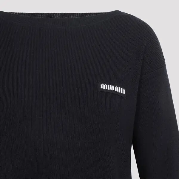 Miu Miu Boat-neck Sweater - Blue