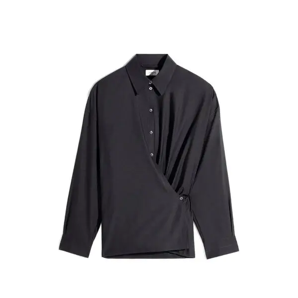 LEMAIRE Twisted Silk-blend Shirt - Black