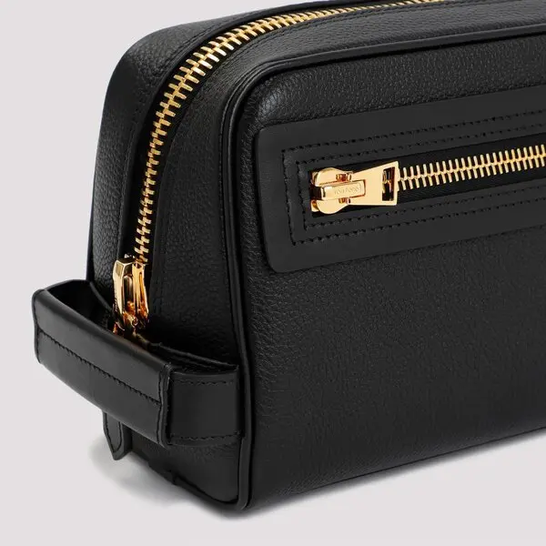 TOM FORD Grained Leather Toiletry Case - Black