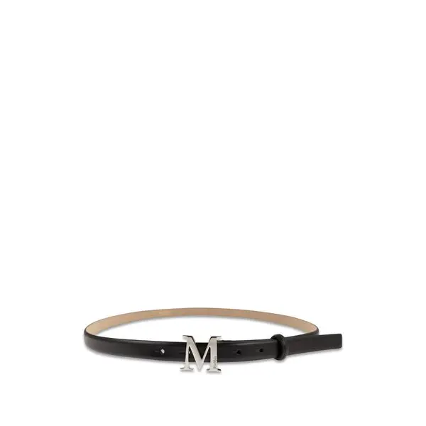 Max Mara Skinny Leather Belt - Black