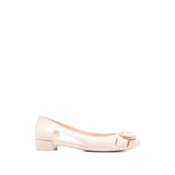FERRAGAMO Cut-out Rubber Ballerina Shoes - Pink
