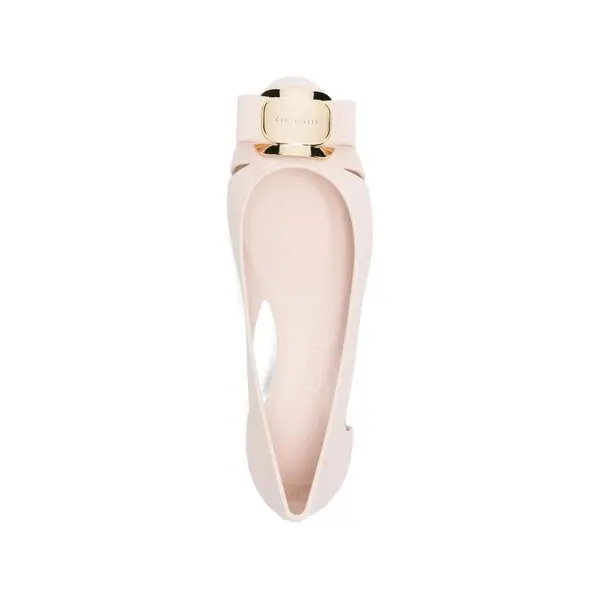 FERRAGAMO Cut-out Rubber Ballerina Shoes - Pink