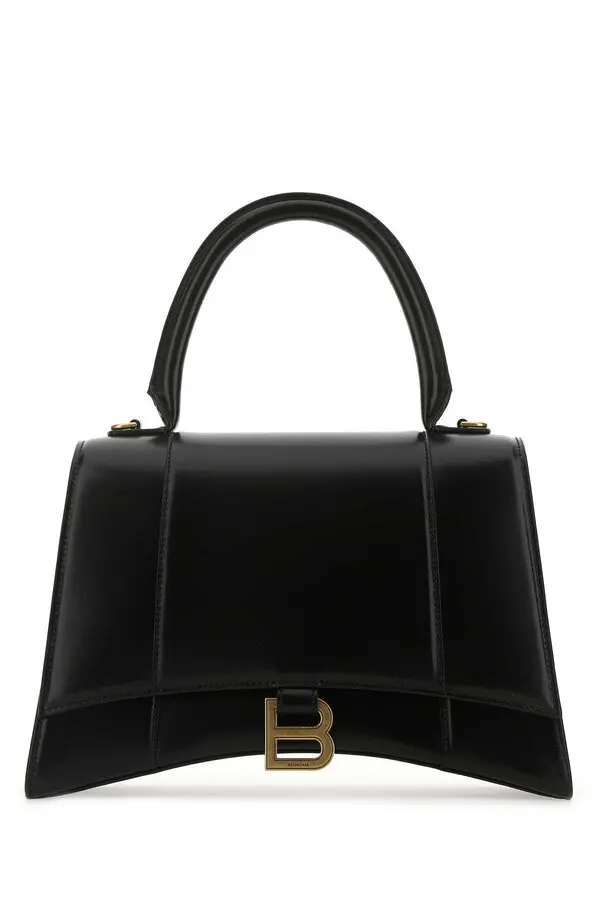 Balenciaga Leather Medium Hourglass Handbag - Black