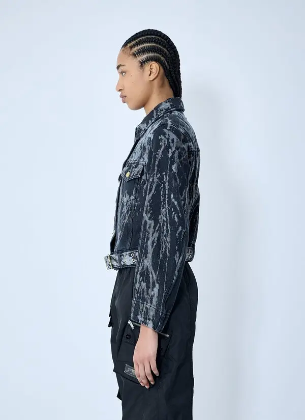 GANNI Heavy Denim Belted Jacket - Blue