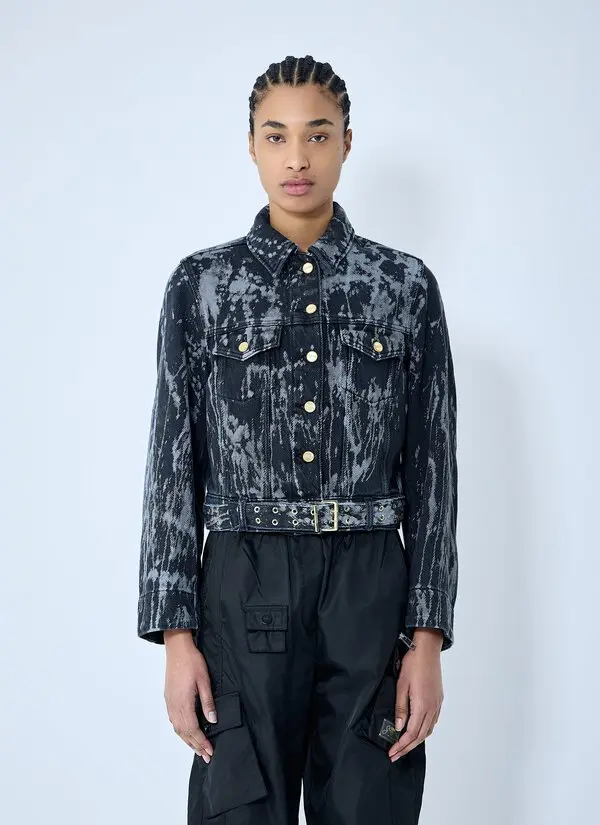 GANNI Heavy Denim Belted Jacket - Blue