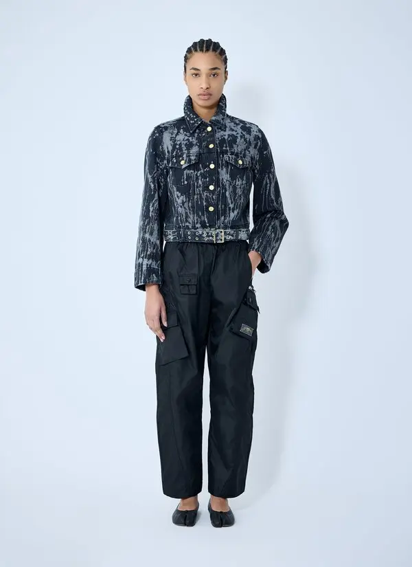 GANNI Heavy Denim Belted Jacket - Blue